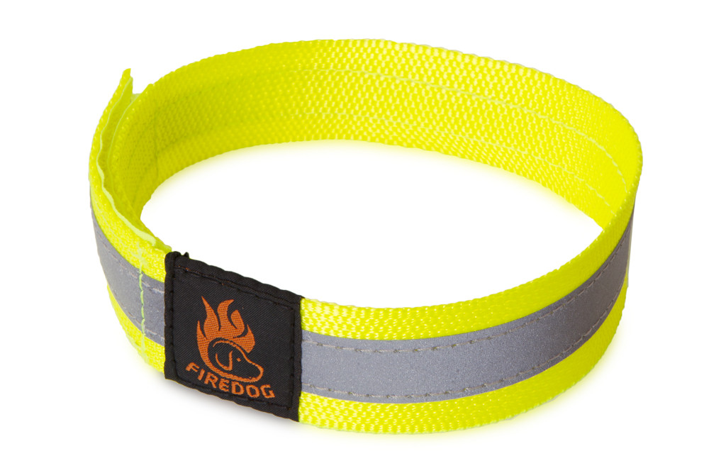 Firedog Reflective collar with velcro 30 mm 35 cm neon yellow - 30RC35V ...